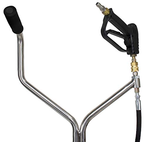 Steel Dragon Tools® 20" Stainless Steel Undercarriage Cleaner with Trigger-Lock Gun for Hot Cold Water Pressure Washer Under Car Chassis Cleaner
