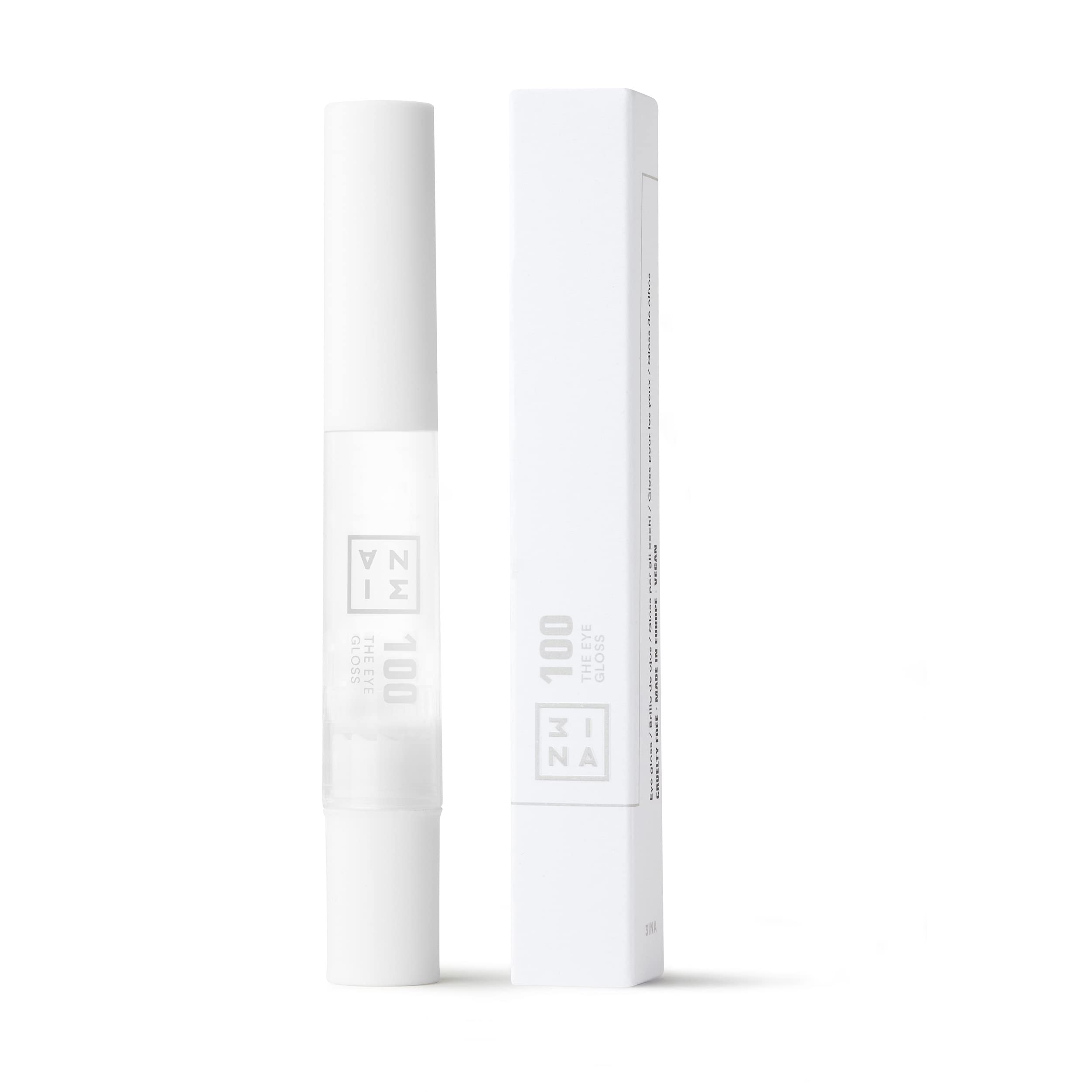 3INA Makeup Eye Gloss 100 Liquid Eyeshadow Pen - Blendable, Transparent, Luminous Eye Shadow - Wet Look Effect - Vegan, Paraben, and Cruelty Free
