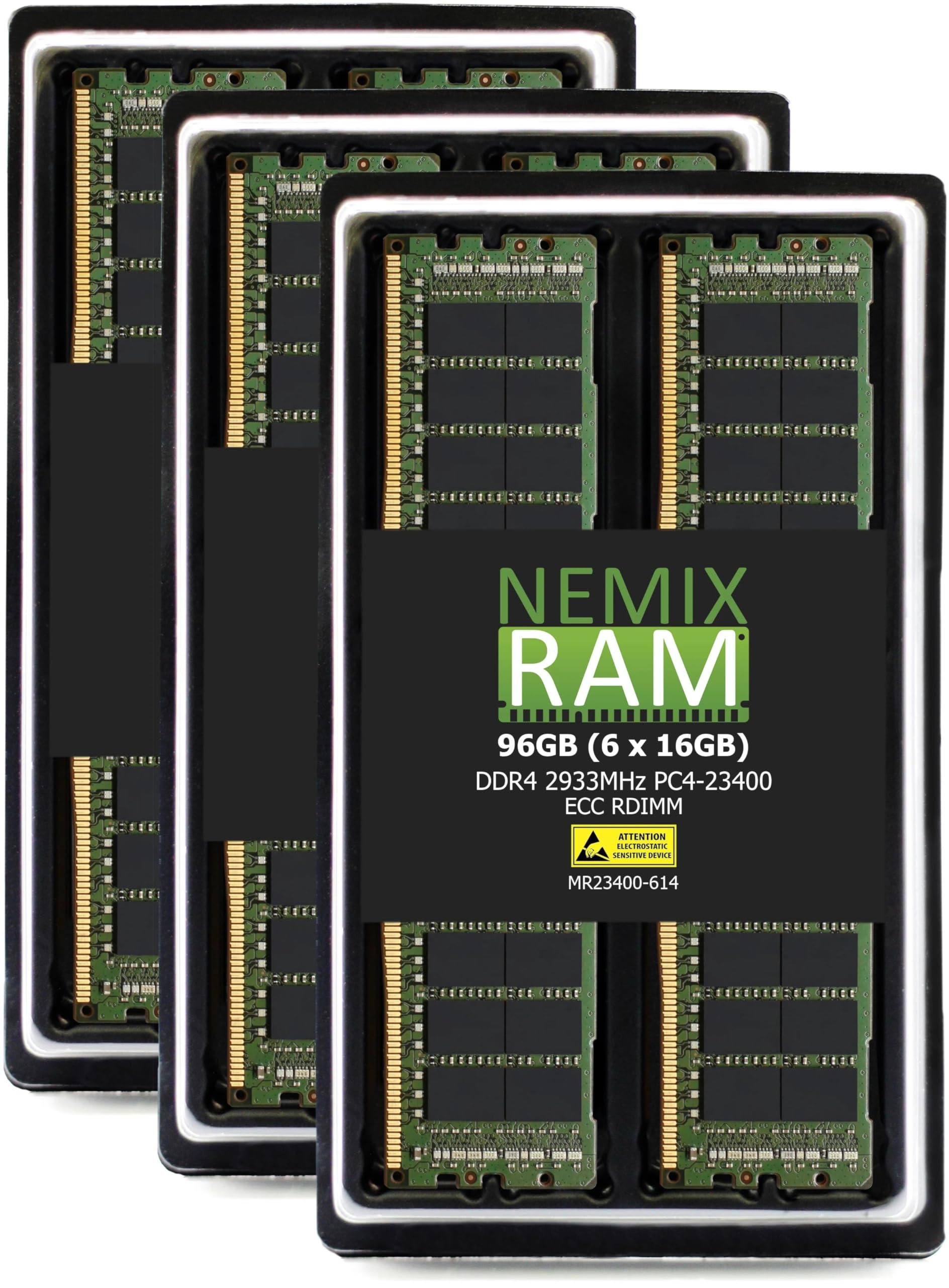 96GB 6x16GB DDR4-2933Mhz PC4-23400 288-Pin RDIMM Memory for Apple Mac Pro 2019 7,1 by NEMIX RAM
