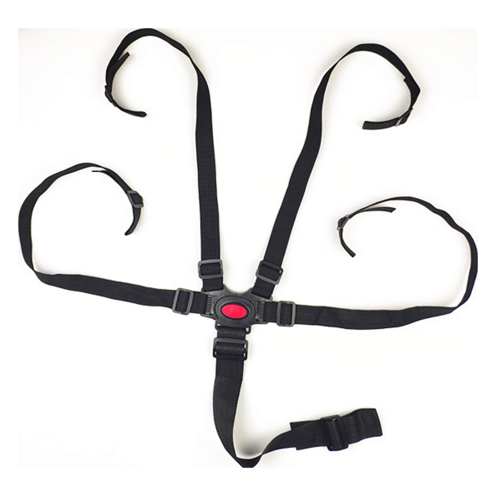 5 Point Harness Seat BeltďźAdjustable Baby Seat Belt Full Protection Security Harness Seatbelt for High Chair and Pushchair Black