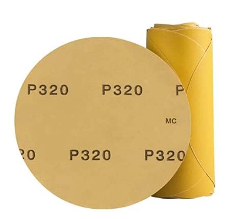 100 PCS PSA Sanding Discs 6 Inch 320 Grit Adhesive Backed Sandpaper Roll Sticky-Back Sandpaper for DA Sander Self Stick Aluminum Oxide Round Automotive Sandpaper with Sticky Back