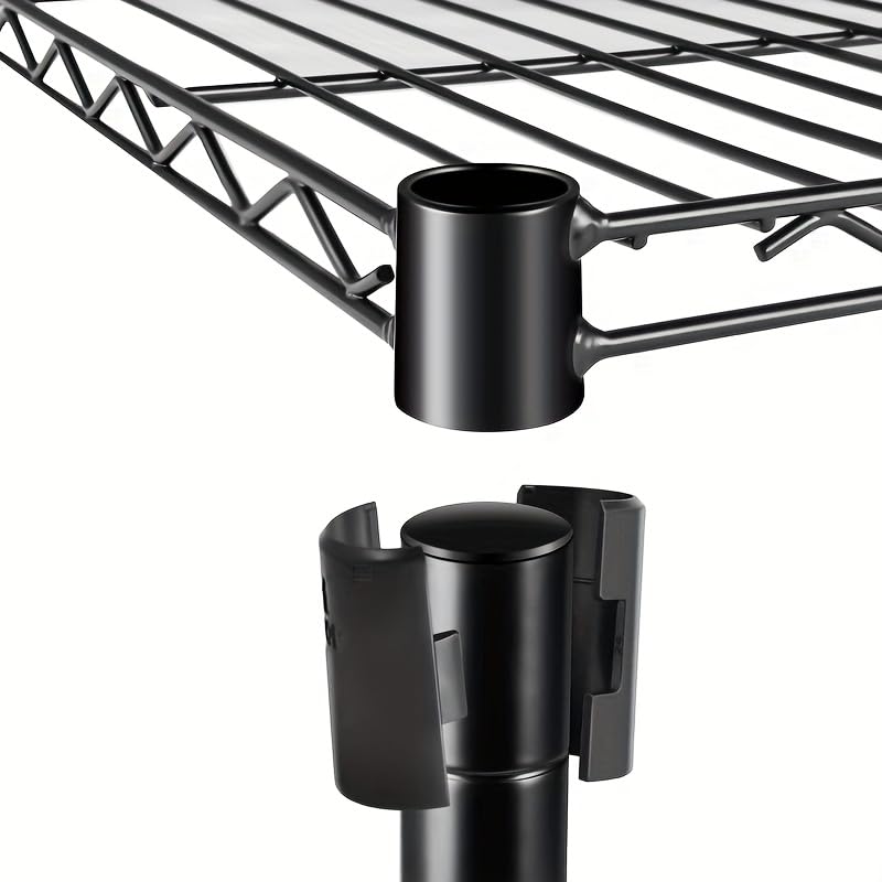1pc Black 5-tier Storage Rack, Heavy Duty Storage Shelving Unit (150 Lbs Loading Capacity Per Shelf), Steel Organizer Wire Shelf, Can Be Used In Bathroom, Dining Room, Living Room, Bedroom, Garage