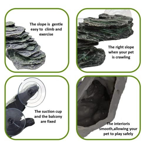 kathson Turtle Basking Platform Tortoise Dock Aquarium Landscape Decorative Climbing Ramp Shale Small Stone Ornament Rock for Frogs, Newts