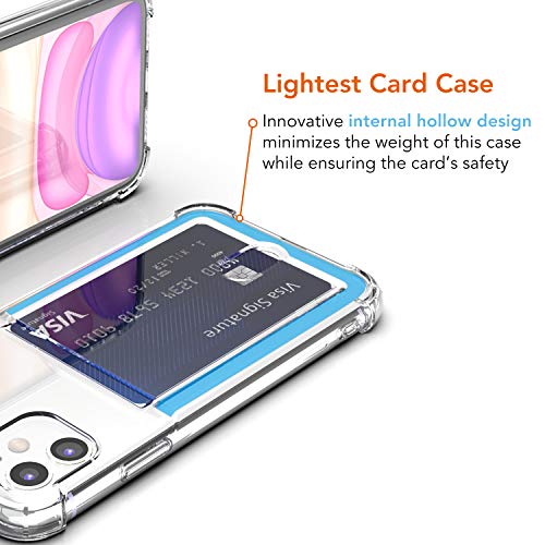 ANHONG Upgrade iPhone 11 Clear Case with Card Holder, Protective Soft TPU Shock-Absorbing Bumper Wallet Case for iPhone 11 6.1β