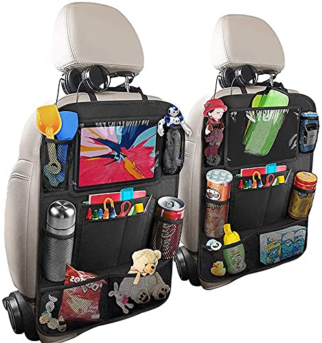 DevSatya Backseat Car Organizer Kick Mats back seat storage bag and 9 Storage Pockets, Travel Accessories for Kids,Toddlers(2 Pack)âŚ