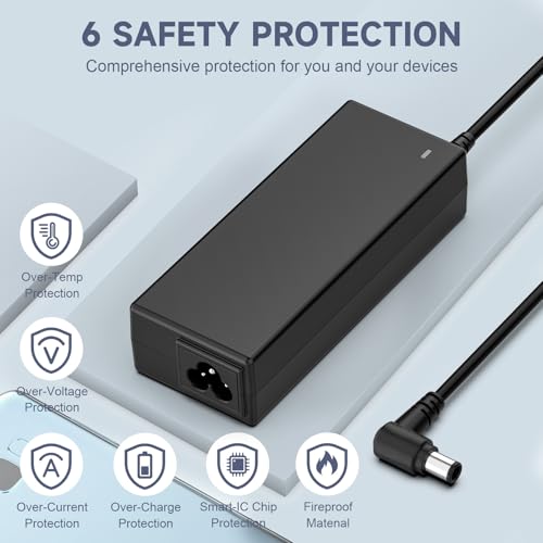 19V AC DC Adapter Charger for LG Electronics 19" 20" 22" 23" 24" 27" 32" Monitor 24LJ4540 24M47H-P 24MP55HQ; DA-48F19 DA-65G19 ADS-40FSG-19 DA-65F19 PS236V IPS236-PN E2750VR-SN Power Supply Cord