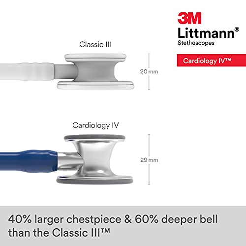 3M Littmann Cardiology IV Diagnostic Stethoscope, 6154, More Than 2X as Loud*, Weighs Less**, Stainless Steel Chestpiece, 27" Navy Blue Tube