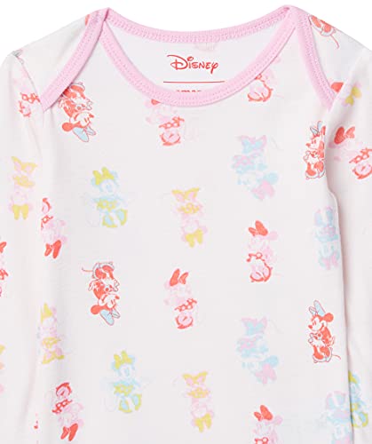 Amazon Essentials Disney | Marvel | Star Wars | Princess Baby Girls' Long-Sleeve Bodysuits, Pack of 5, Minnie Rainbow Chaser, 18 Months