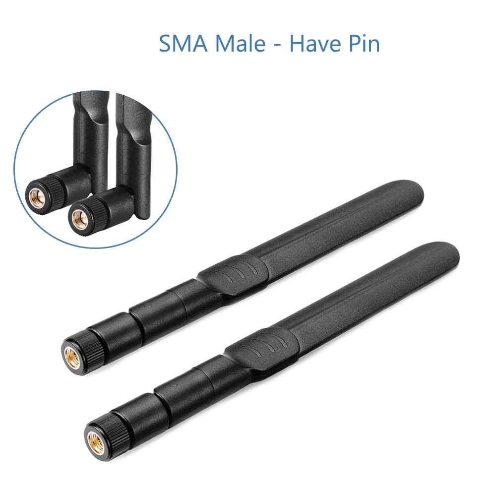 4G LTE Antenna, RHsia [2 Pack] 3G 4G LTE Dipole Antenna Wide Band 9dbi 700-2700Mhz Omni Directional Antenna with SMA Male Connector for CPE Router,Access Point,Wireless Rang Extender,IP Camera More