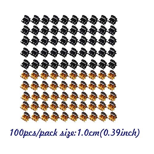 1cm black/brown/Transparent Mini Hair Claw Clips Plastic Claws Pins Clamps Small Jaw for Girls and Women(black+brown each 50 pieces)…