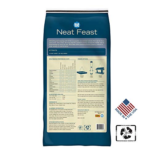 Blue Seal Neat Feast Wild Bird Seed | Convenient Shell-Free Mix | Attracts Wide Variety of Birds | 20 Pound Bag