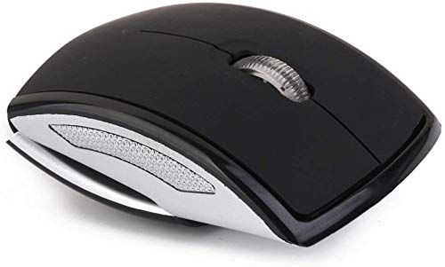 2.4Ghz Wireless Folding Mouse Foldable Optical Arc Mouse Universal Portable Travel Mice Bluetooth USB Receiver for PC Mac Laptop MacBook (Pack of 1)