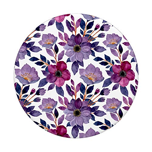 Beautiful Purple Flower Watercolor For Women PopSockets Grip and Stand for Phones and Tablets