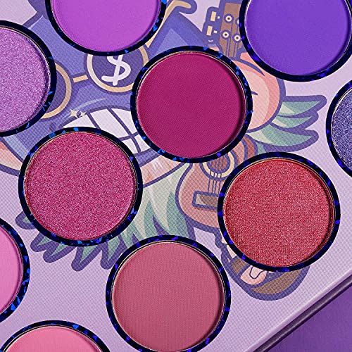 DE'LANCI Purple Eyeshadow Palette, 12 Colors Dark Light Purple Eyeshadow Palette, Ultra Pigmented Matte Shimmer Bright Blue and Purple Eye Shadow Pallet Violet Blueberry Eye Shadow Palettes, Blendable