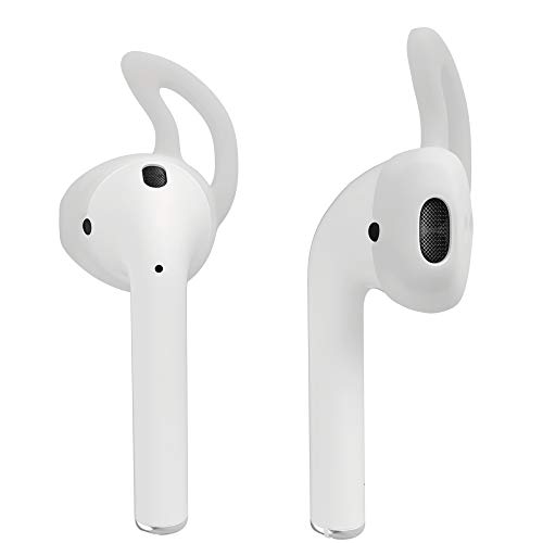 Anti-Slip Eartips Soft Silicone Skin Gels Earhooks Covers with Secure Wing Earbuds Sport Accessories (Clear) 4 Pairs
