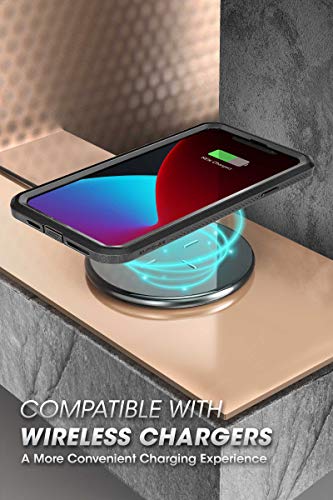 SupCase Unicorn Beetle Pro Series Case for iPhone 12 /12 Pro (2020 Release) 6.1 Inch, Built-in Screen Protector Full-Body Rugged Holster Case (Black)