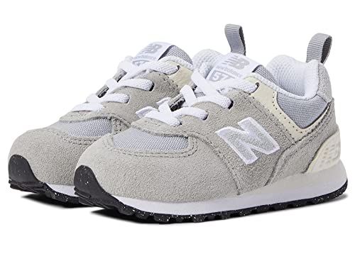New Balance Kid's 574 V1 Bungee Sneaker, Team Away Grey/Silver Mink, 5 M US Toddler (1-4 Years)
