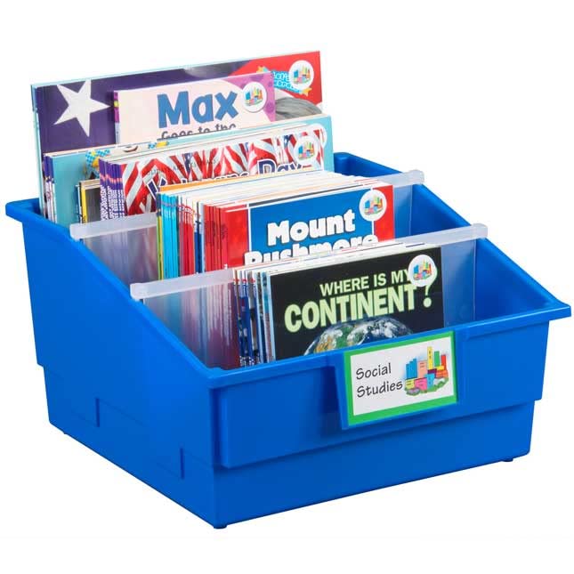 4-Pack Single-Color Picture Book Classroom Library Bins™ with Dividers