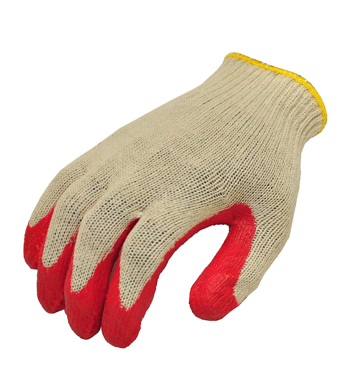 300 Pairs String Knit Red Palm Latex Dipped Work Gloves, Made in Korea