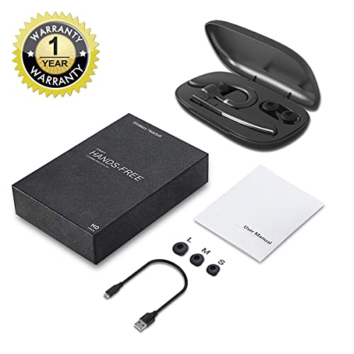 Bluetooth Headset Bluetooth Earpiece for Cellphones - BlueFit Wireless Blue Tooth 5.0 Head Set in-Ear Piece w/Mic Microphone for Cell Phone Hands-Free Noise Canceling for Car