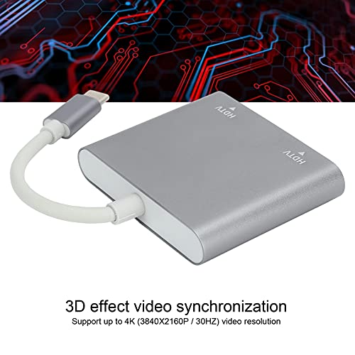 2 in 1 USB C Hub, Type C to HDMI Adapter Video Converter Docking Stations for Laptop Plug and Play