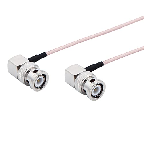 10Gtek 6 GHz HD-SDI BNC Cable, Male to Male, Right Angle to Right Angle, 75-ohm, 0.3-m, Pack of 2