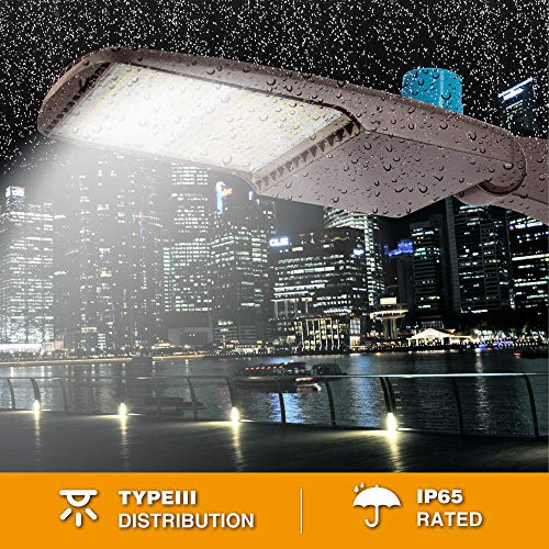 300-Watt LED Parking Lot Lights - 42,000lm - LED Shoe Box Light Replaces 1000W Metal Halide - 5000K Bright White - UL Listed & 140lm/W DLC Premium - Adjustable Direct Mount - 100-277VAC Photocell