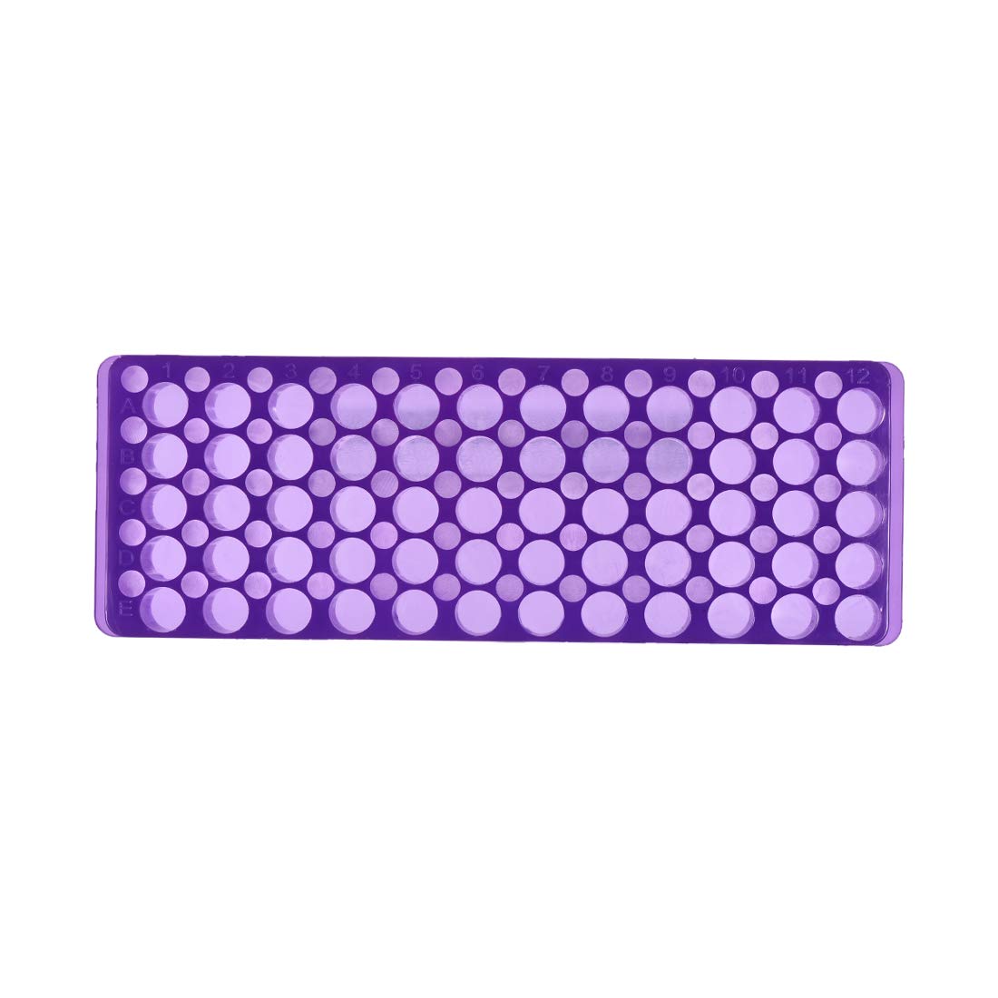 uxcell Polypropylene Test Tube Rack Double Panel 60 Hole for 0.5ml/1.5ml/2ml Centrifuge Tube Freezing Tube Holder Purple 5Pcs