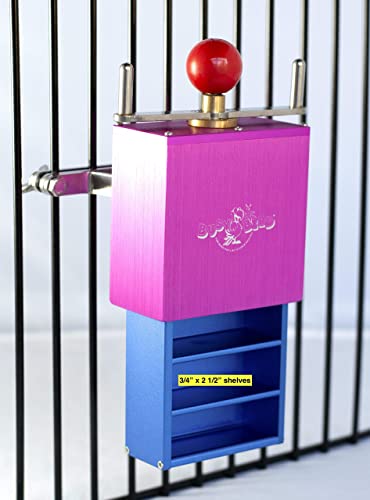Busy Bird | Ele-Waiter Foraging Bird Toy - Helicopter Arm adjusts Elevator to Expose Treats - 100% Metal, Ultimate Brain Teaser and Mind Game for Medium to Extra Large Birds