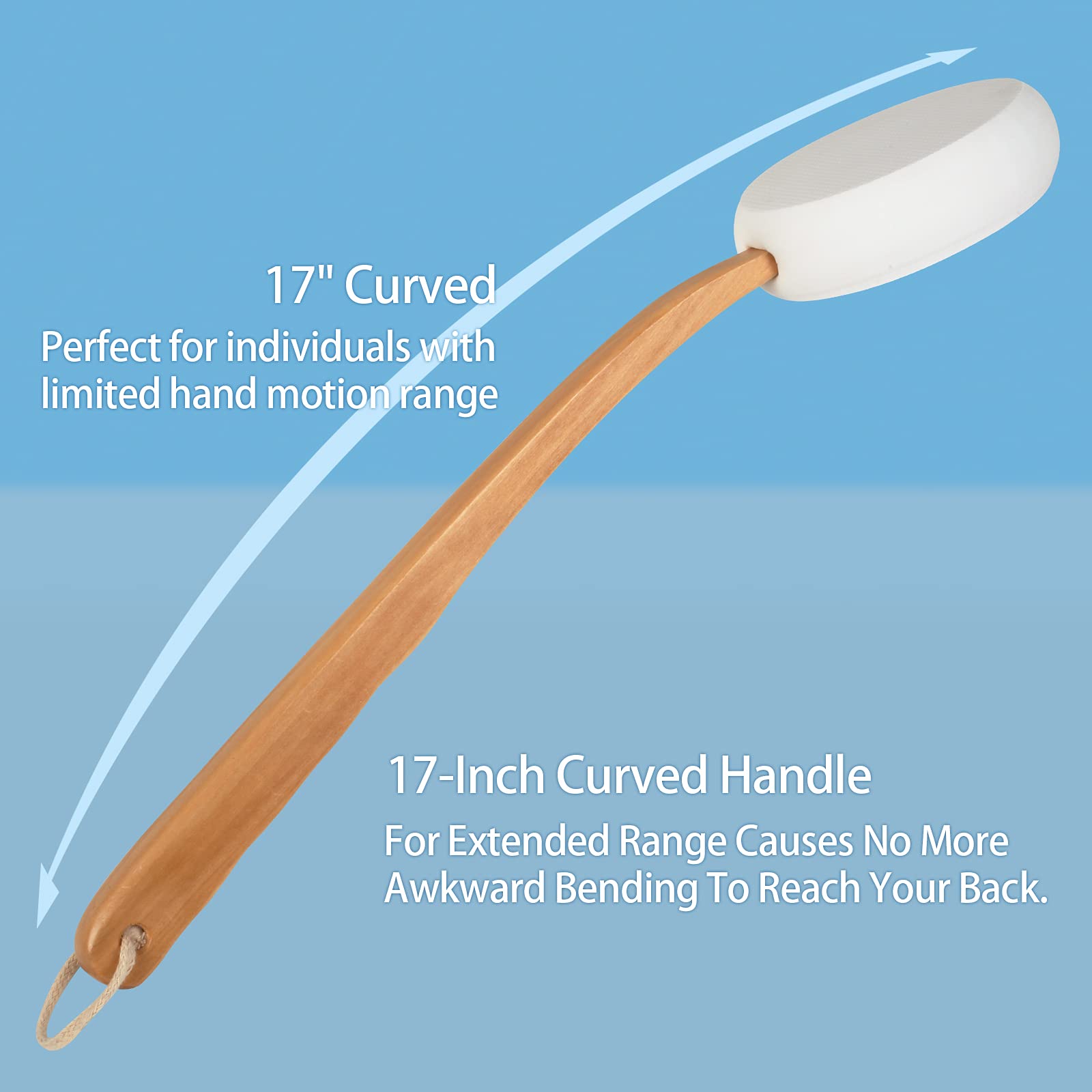 Lotion Applicators for Your Back,17 Inch, Easy Reach Washable, back Self Tanner Applicator includes 1 Applicator Handle, 2 Pads (2 Pads)