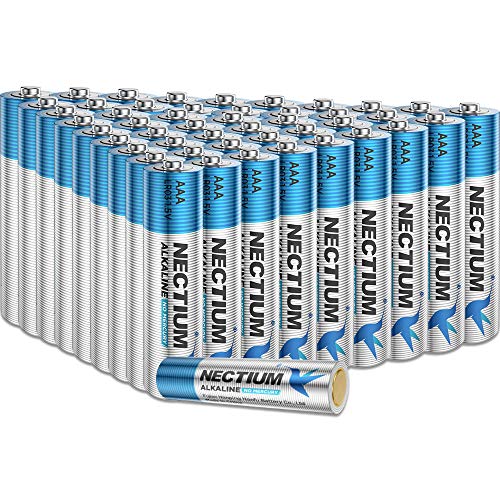 NECTIUM Superior Performance AAA Alkaline Pure-Gold-Bottom IoT Batteries (48 Count), Ultra Power, Long Lasting for IoT Devices and Smart Lock