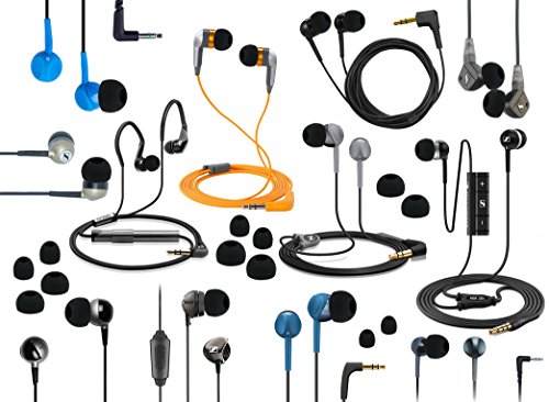 12pcs (All-B) Medium (M) Replacement Ear Adapters Earbuds Ear Tips Compatible with Sennheiser IE Series, CX Series, CXC Series, CXL Series, OCX Series, and MM Series in Ear Earphones Headphones
