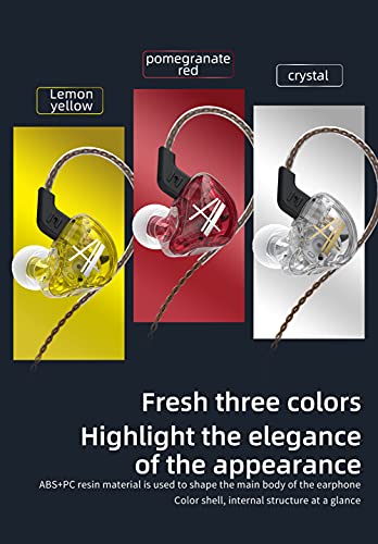 CCA-CA2 Custom-made Subwoofer in-Ear Earphones, HiFI Stereo Lightweight Noise Isolating Sport IEM Wired Headphones/Earbuds/Headsets with Detachable Cable (without Mic, Pomegranate red)