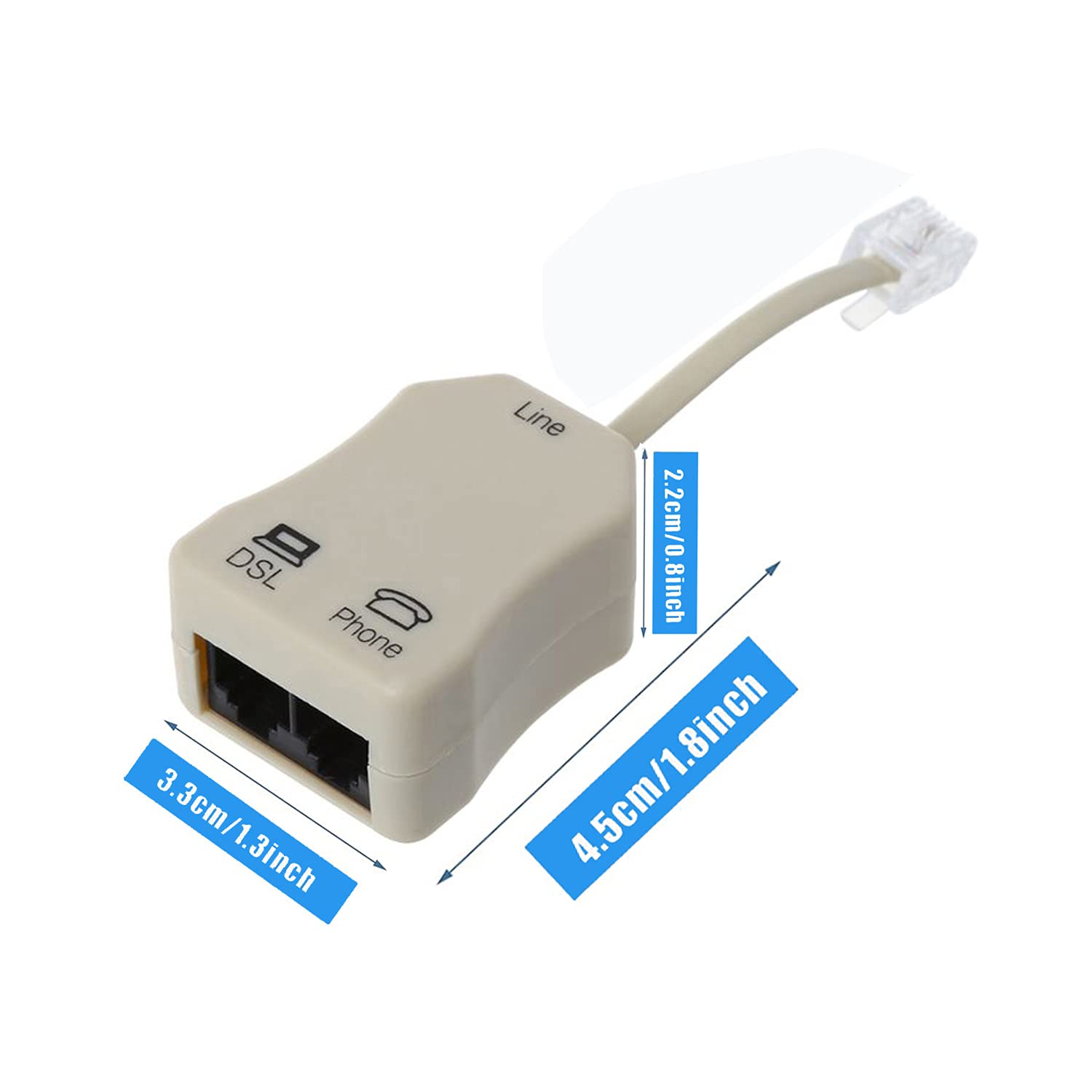 in-line DSL Splitter Filter for Removing Noise and Other Problems from DSL Related Telephone Lines