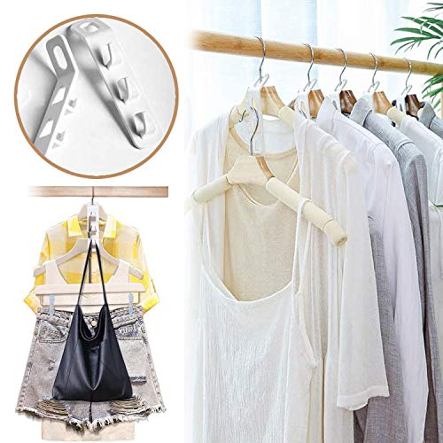 Clothes Hanger Connector Hooks, Multi-Layer Clothes Hanger Connector Hooks, Plastic Multi-Level Cascading Hanger Hooks for Huggable Hangers, Heavy Duty Space Saving for Closet Organizer(16+6pacs)