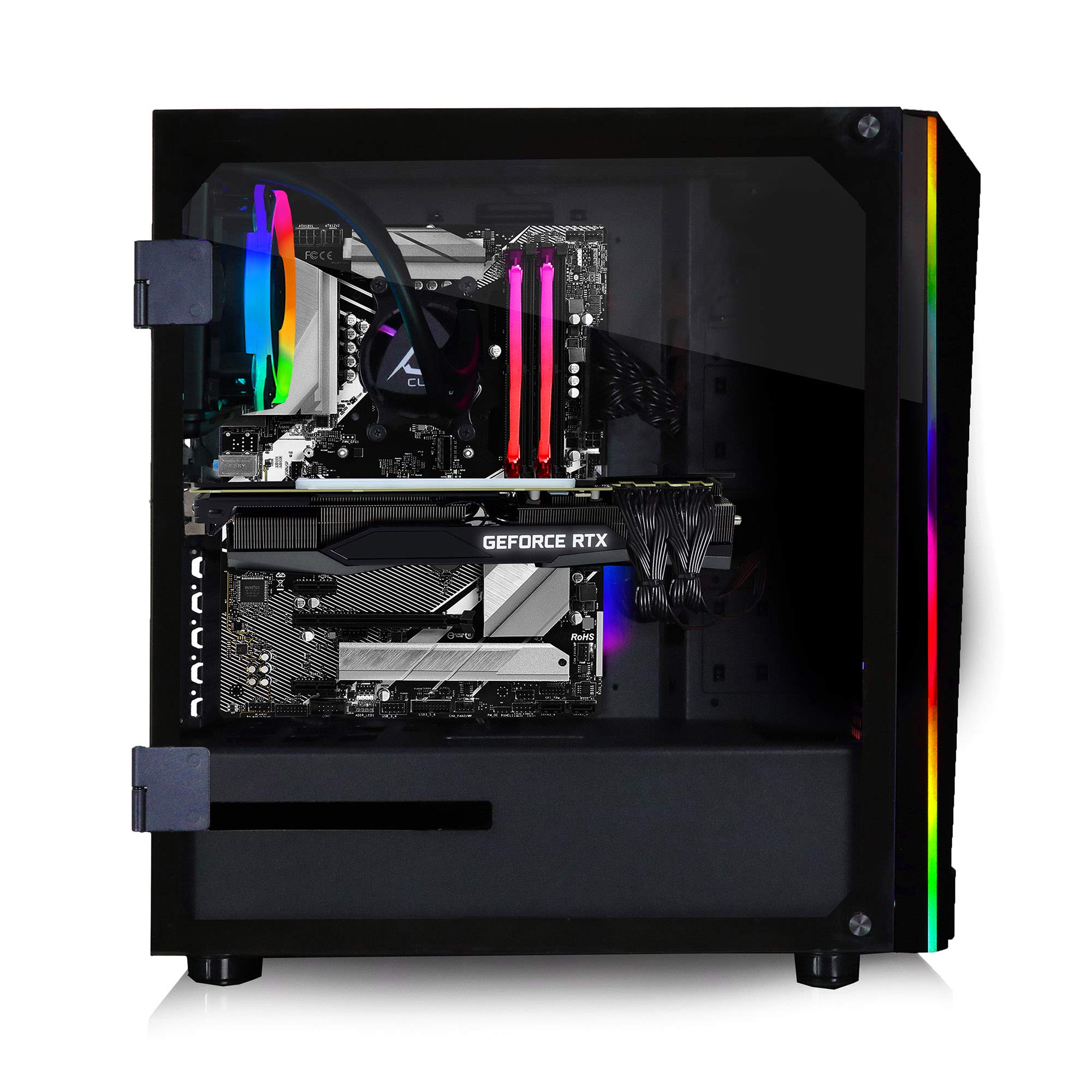 CLX SET TGMSETRTH0C37BM Gaming Desktop- Liquid Cooled Intel Core i7 10700KF 3.8GHz 8-Core Processor, 32GB DDR4 Memory, GeForce RTX 3060 Ti 8GB GDDR6 Graphics, 960GB SSD, 4TB HDD, WiFi, Windows 11 Home