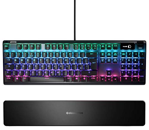 SteelSeries Apex 5 - Hybrid Mechanical Gaming Keyboard - Per-Key RGB Illumination - Oled Smart display - English (QWERTY) Layout PC
