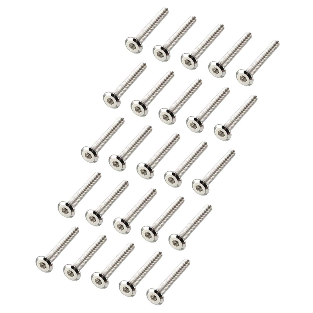 uxcell M6x40mm Furniture Bolts Hex Socket Screws Fastener Carbon Steel 25pcs