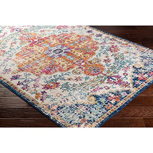Artistic Weavers Odelia Vintage Bohemian Area Rug,3' x 5' Oval,Orange/Navy