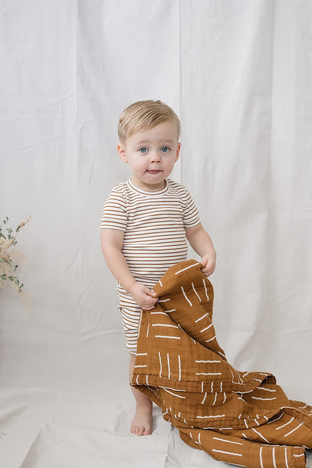 Mebie Baby Muslin Quilt (Mustard Mudcloth)