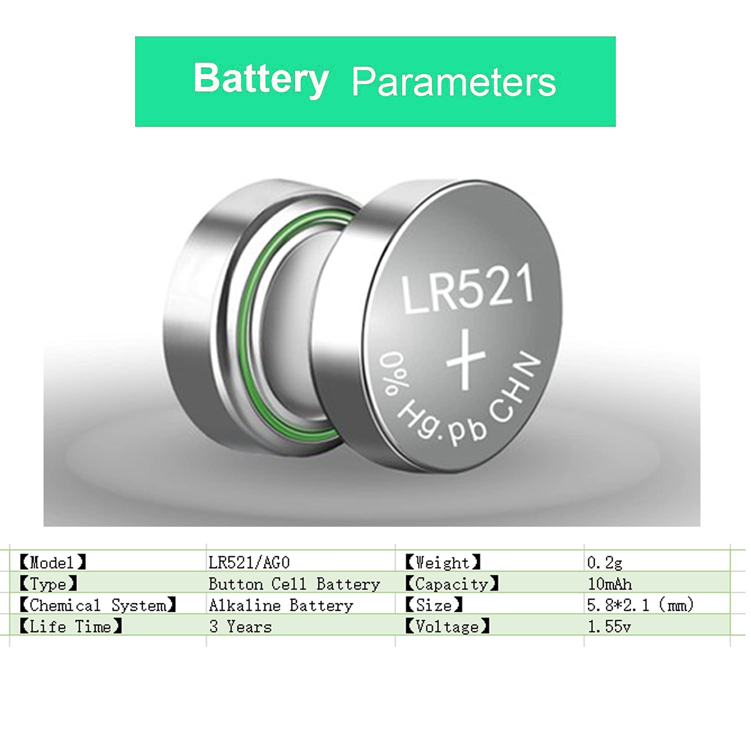 30pcs LR521 AG0 1.5V Alkaline Coin Batteries SR521SW 379 SR521 179 SR63 Watch Battery Button Coin Cell for Watches, Keychain Flashlight, Penlight, LED Propellers, Hot Toys