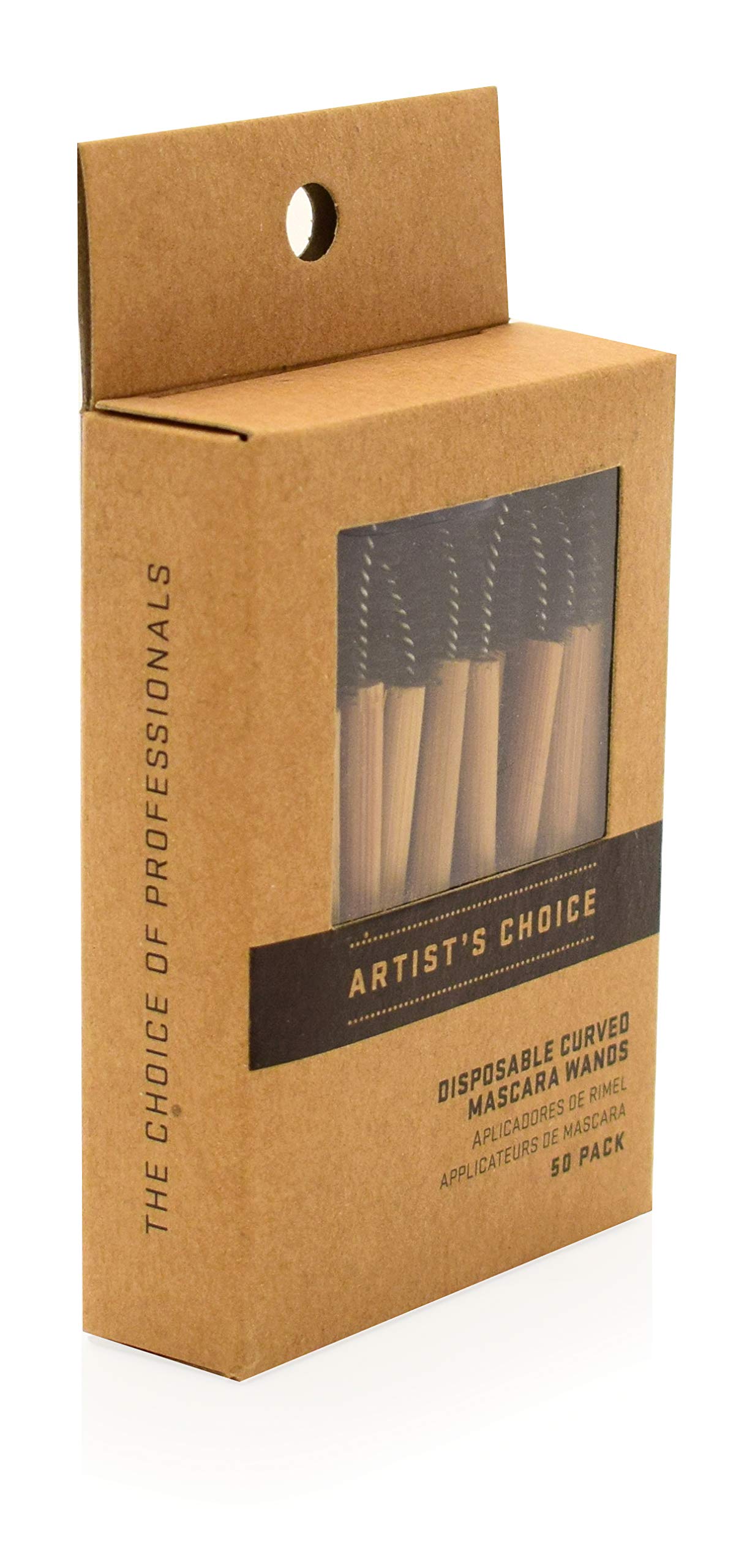 Artist's Choice Eco Friendly Bamboo Curved Mascara Wands - Lifts, Separates, and Enhances Eye Lashes, High Bristle Density, Single-Use Option for Professionals