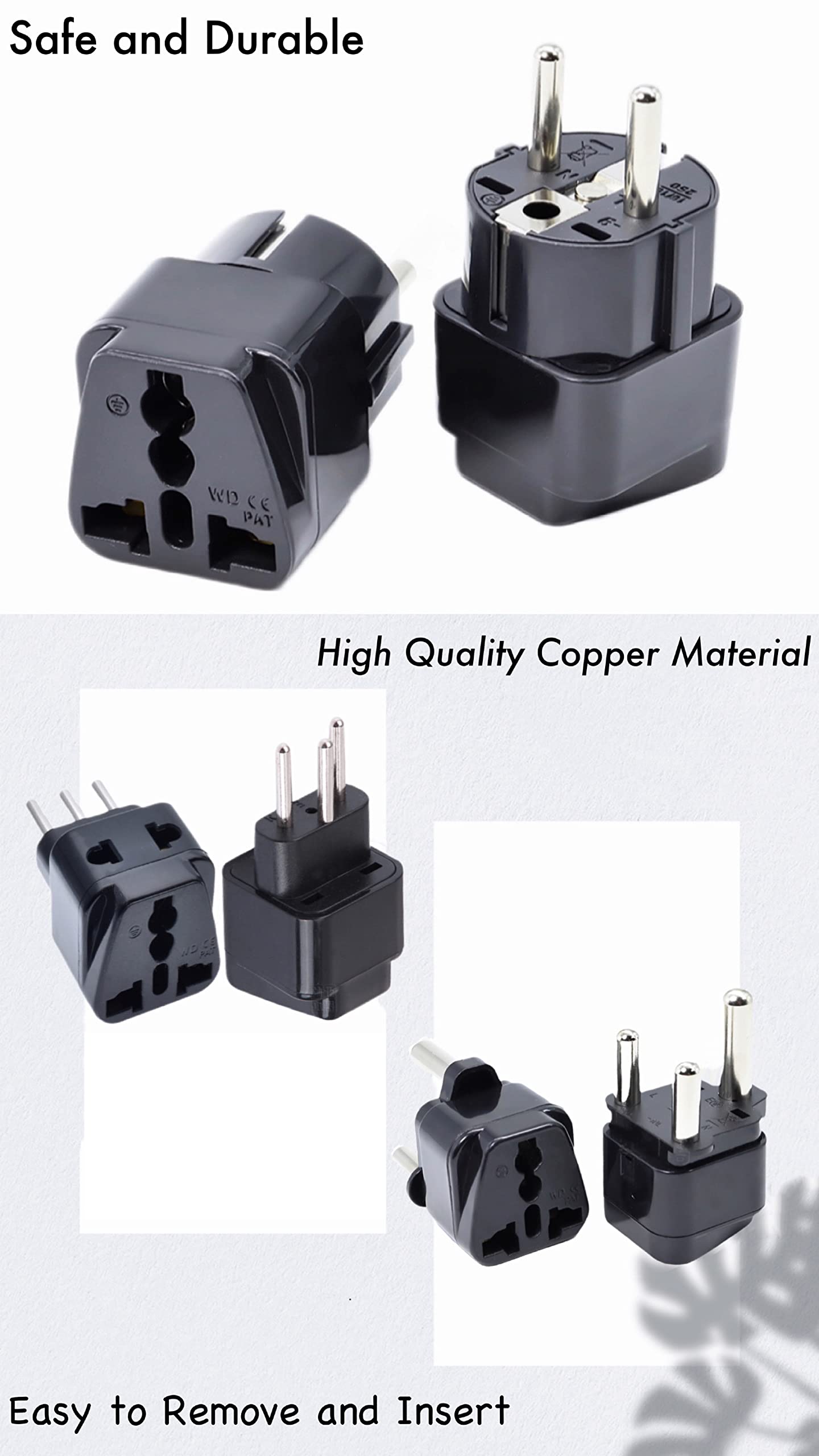 10PCS Universal Plug Travel Adapter International Adapter Plug Set Travel Adapter for World Wide International Travel