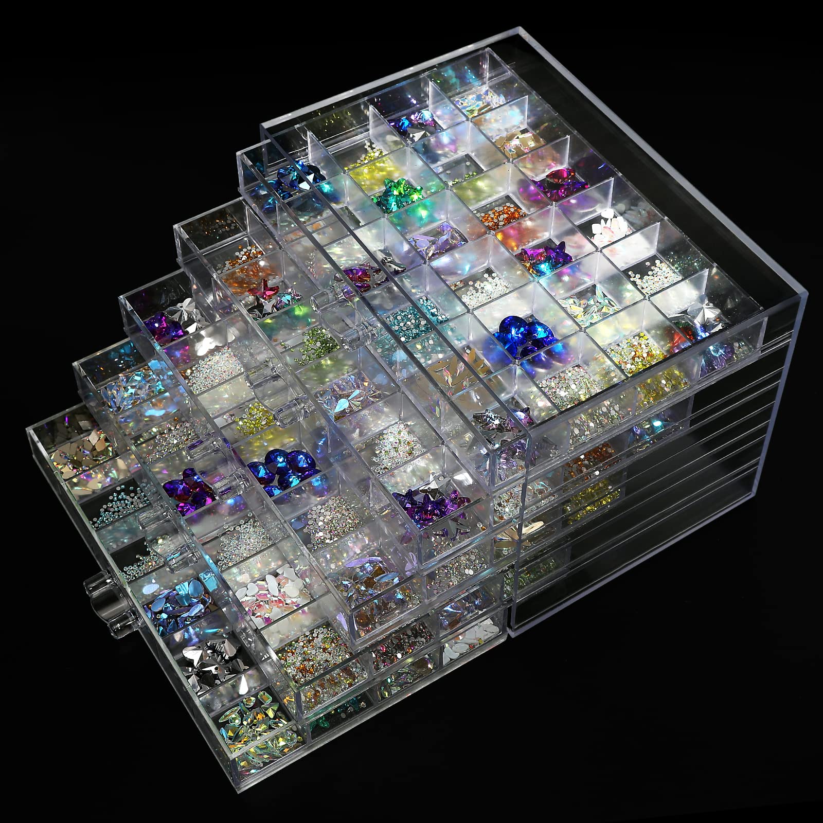 5 Tier 120Lattice nail Organizers and Storage Clear Acrylic Nail Jewellery Accessories Storage Case Holder Shelves Display Mesa Para Manicura Profesional Nail Table