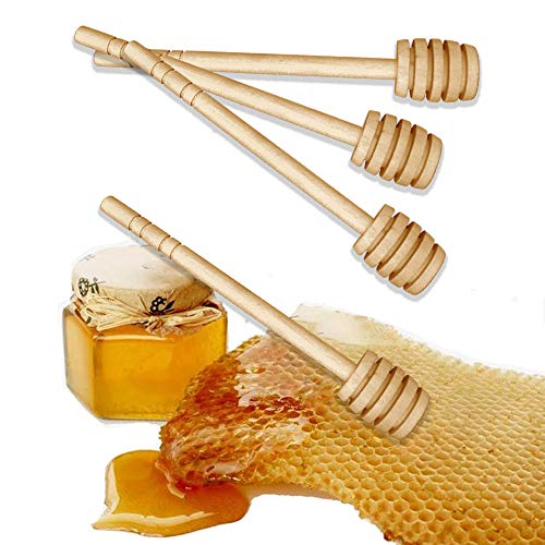5 Pack 6 Inch Mini Wooden Honey Dipper Sticks Honey Dippers Jam Muddler Syrup Stirrer for Honey Jar Dispense Drizzle Honey