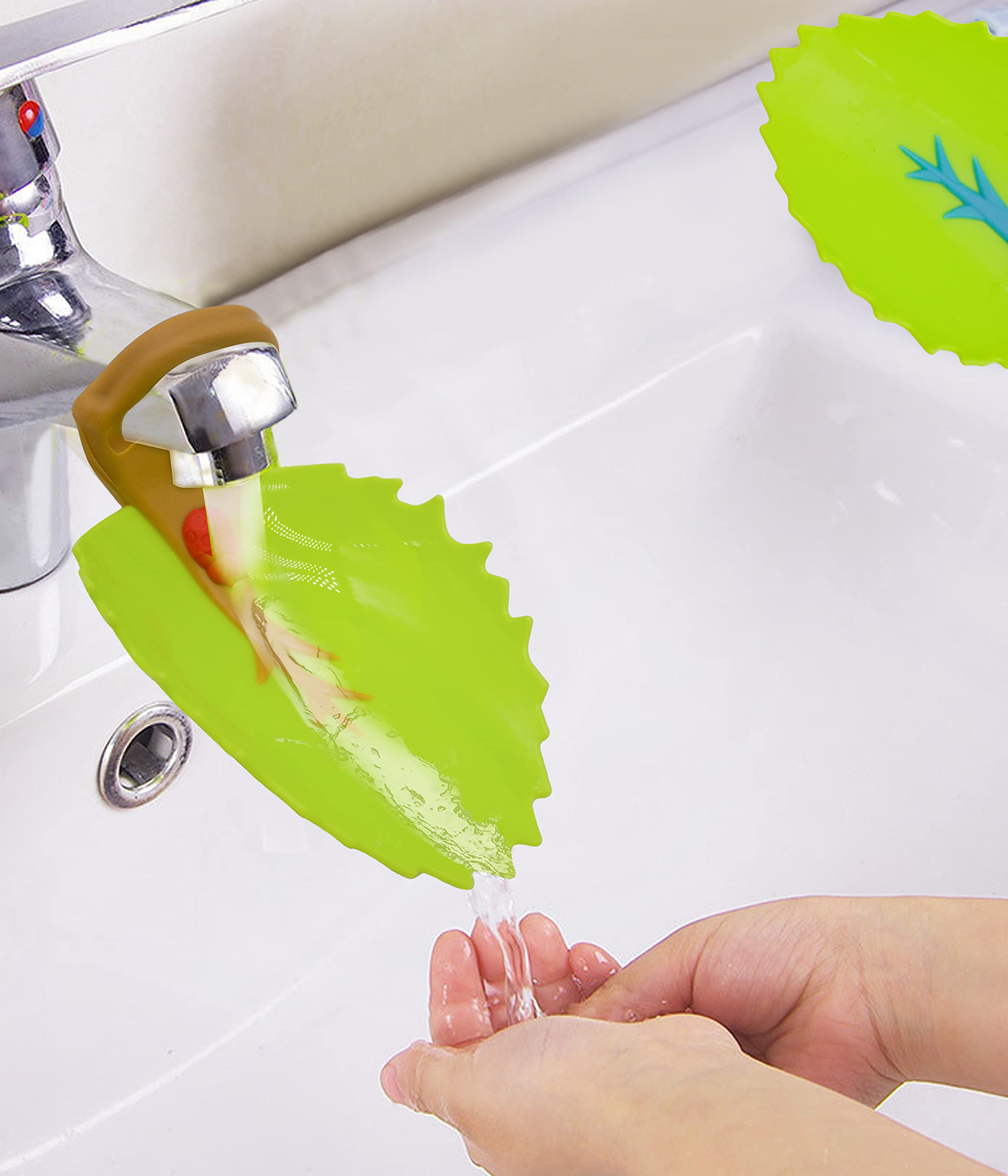 3 Pack Safety Leaf Design Faucet Extender for Hand Washing Hand Wash Helper Bathroom Sink