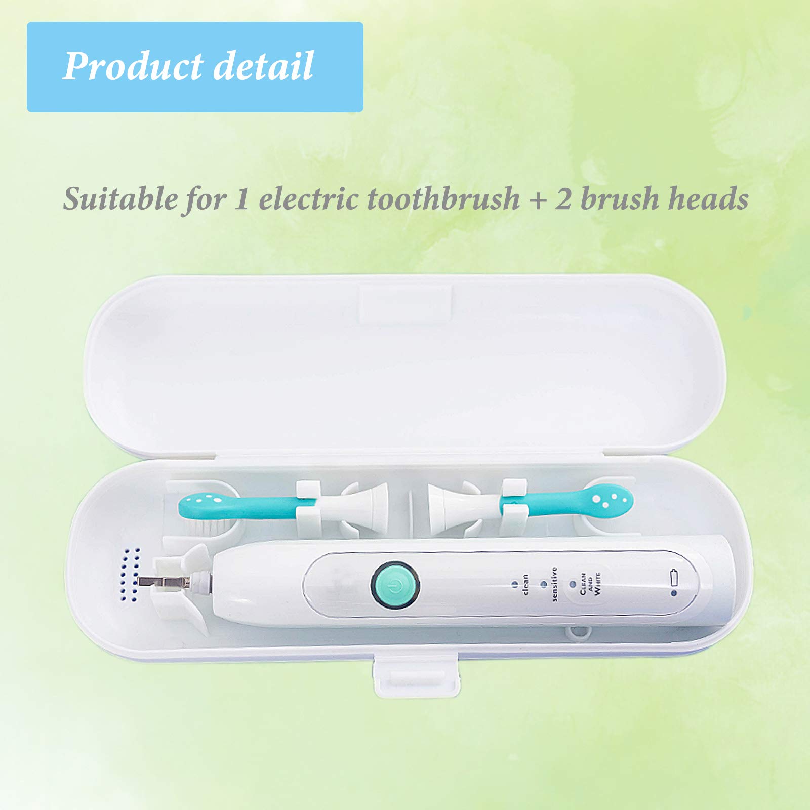 2 Pcs Electric Toothbrush Travel Case, Portable Toothbrush Holder for Oral-B Pro and Other Electric Toothbrush Set by Hovesty (Blue&White)