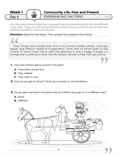 1st Grade Social Studies: Daily Practice Workbook | 20 Weeks of Fun Activities | History | Civic and Government | Geography | Economics | + Video ... Each Question (Social Studies by ArgoPrep)