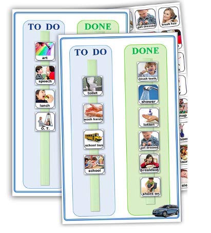 90 Real Life Photos Picture Cards & 3 Home, School, & On The Go Chart -Great for Childrenās Daily Routine, Chores & Responsibilities -Promotes Great Behavior & Independence (Consumer Needs to Cut)