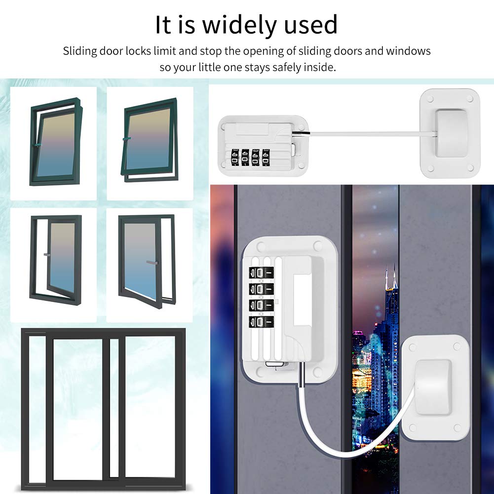 Fridge Lock, Refrigerator Combination Lock, Child Proof Baby Safety Locks, Multi Purpose Cabinet Lock Password Lock File Cabinet Lock, No Keys Needed(White)